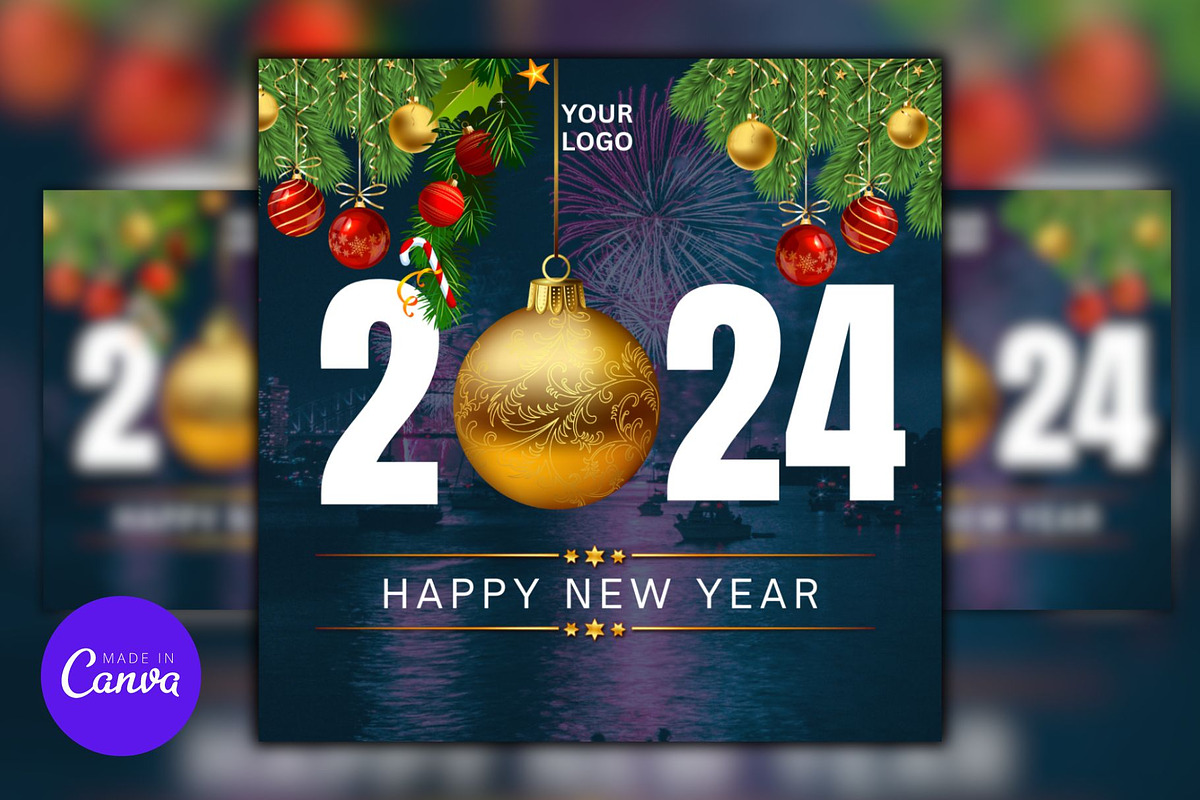Happy New Year Canva Template, a Social Media Template by Artistic ...