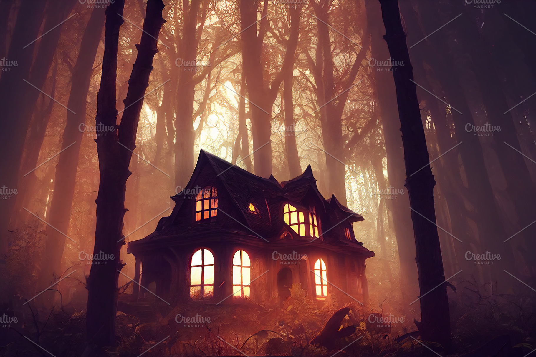 Halloween spooky haunted house, a Background Photo by Grafvision ...