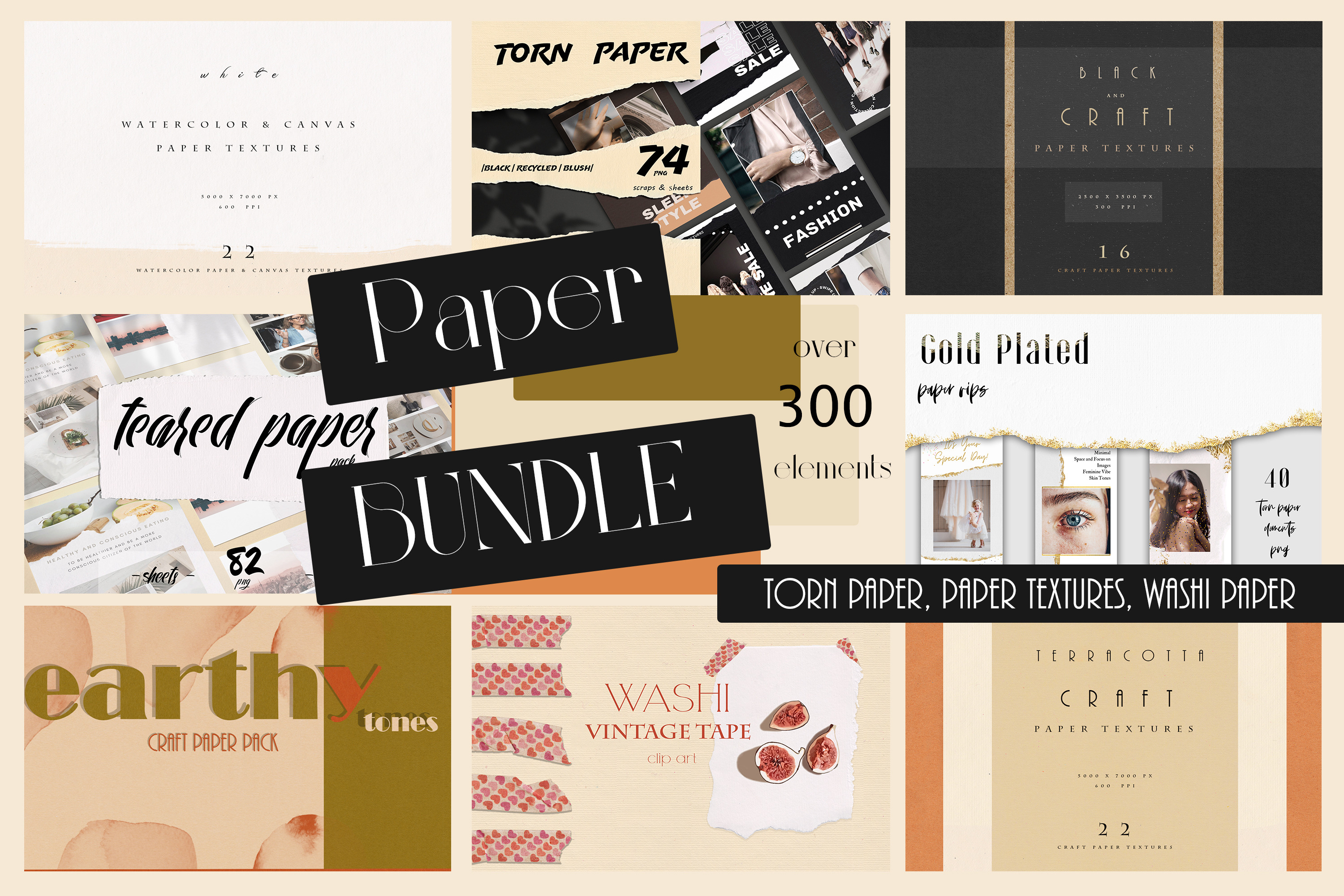 Creator's Paper Bundle, a Texture Graphic by Liquid Amethyst Art