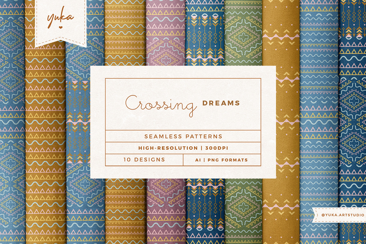 Crossing Dreams Pattern, a Pattern Graphic by Yuka Baby | Creative Market