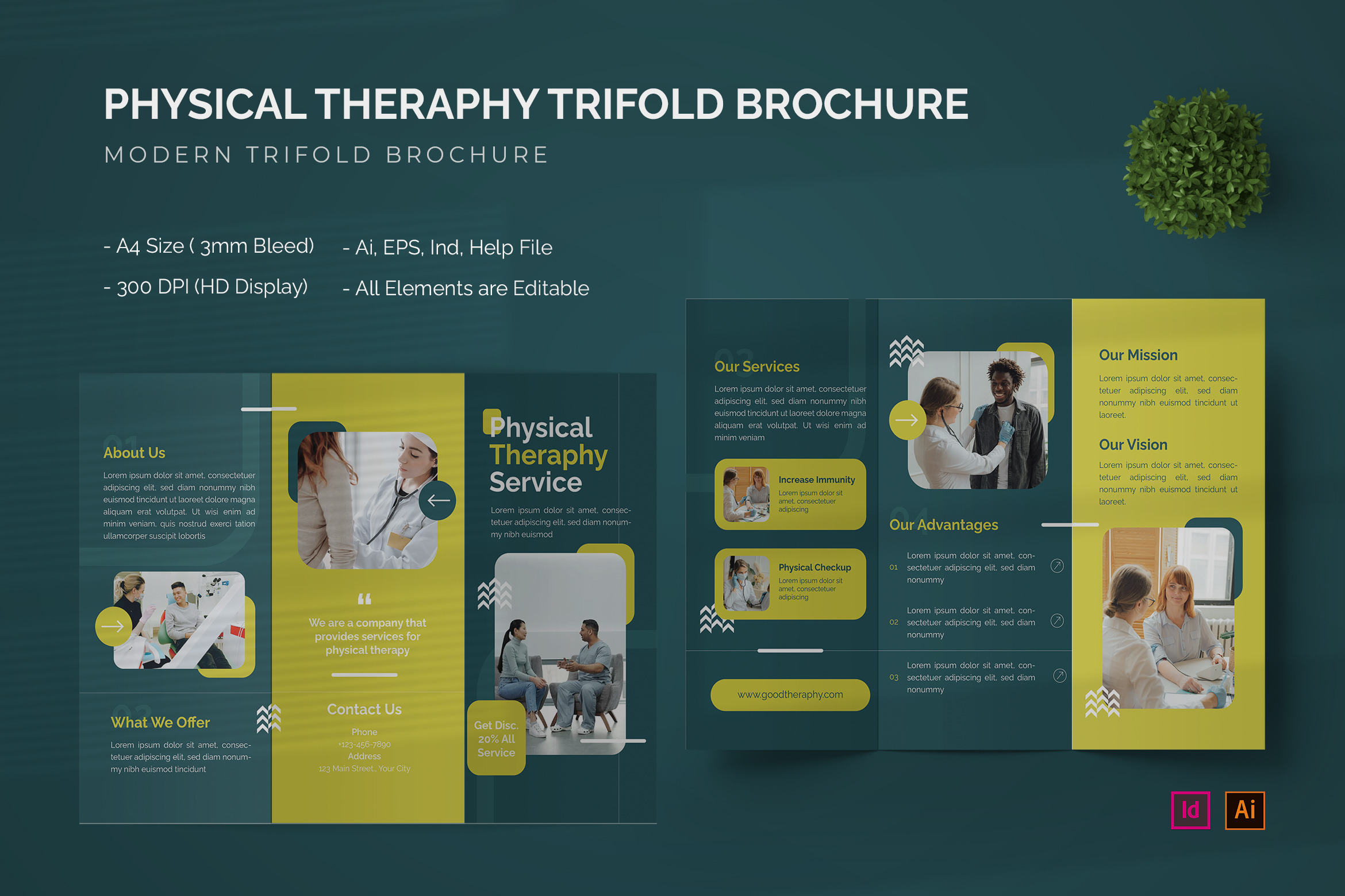 Physical Theraphy - Trifold Brochure, a Brochure Template by StreaksideStd
