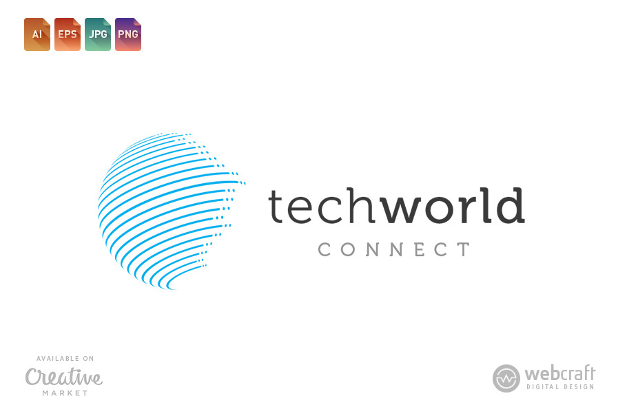 Tech World Connect Logo Template, a Branding & Logo Template by ...