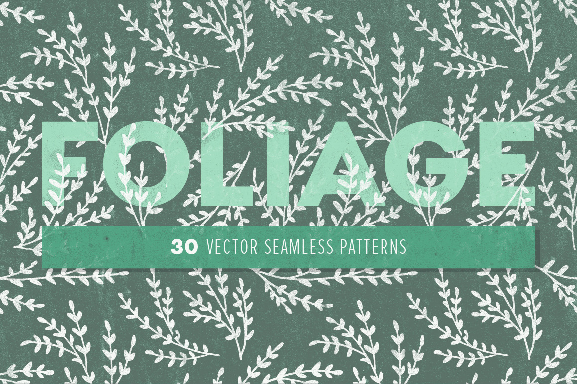 Foliage - 30 Leafy Patterns, a Pattern Graphic by Anugraha Design