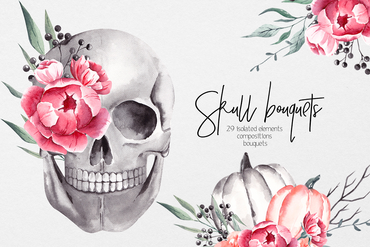 Day of The Dead. Watercolor Clipart, an Illustration by YuliyaArtGarden