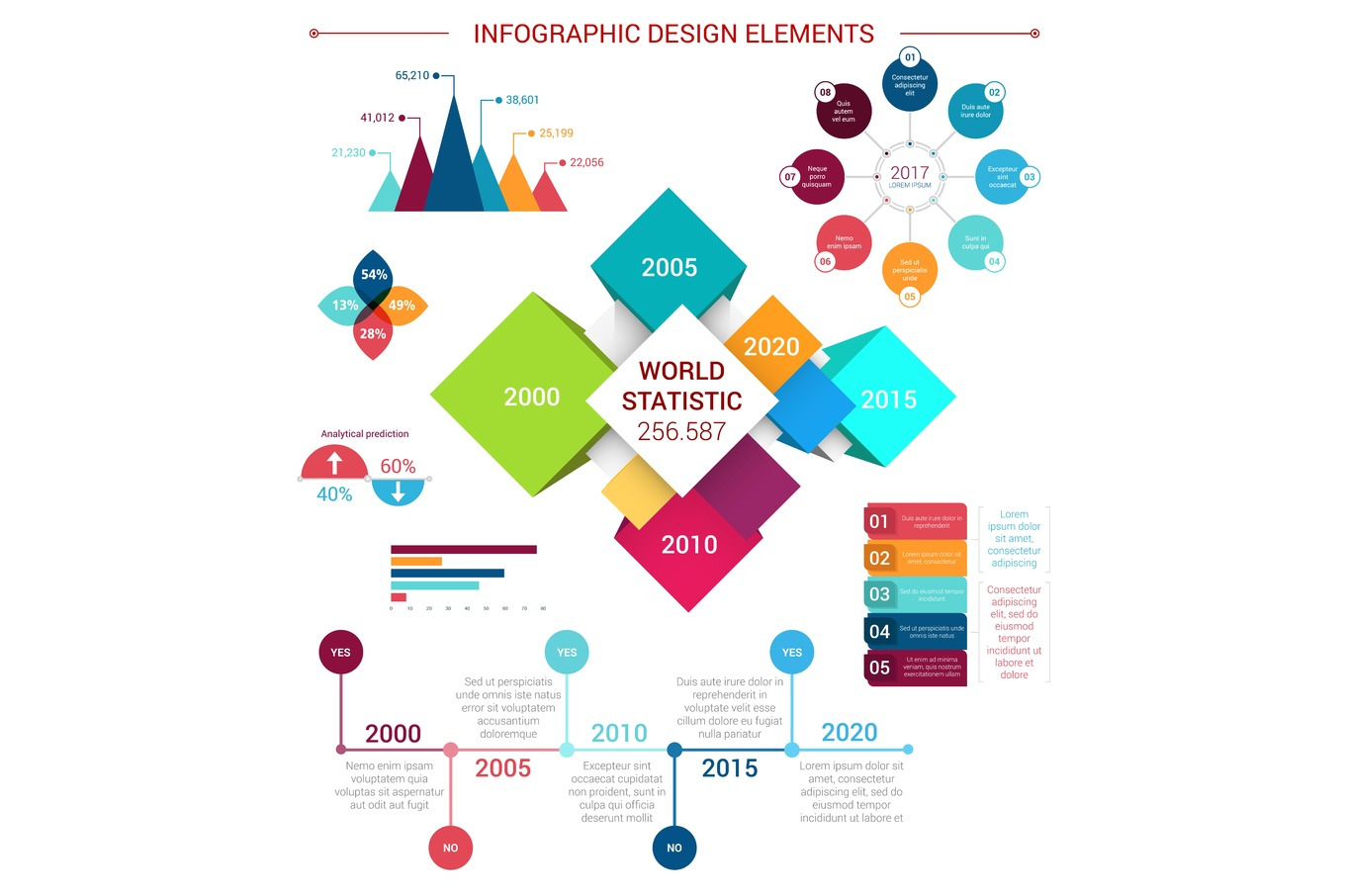 Vector flat infographics design elements template | Finance ...