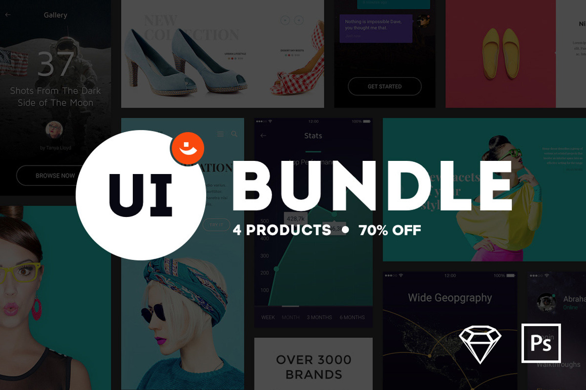 UI Bundle by Pixelbuddha: 70% OFF, an UI Kit Template by pixelbuddha.net