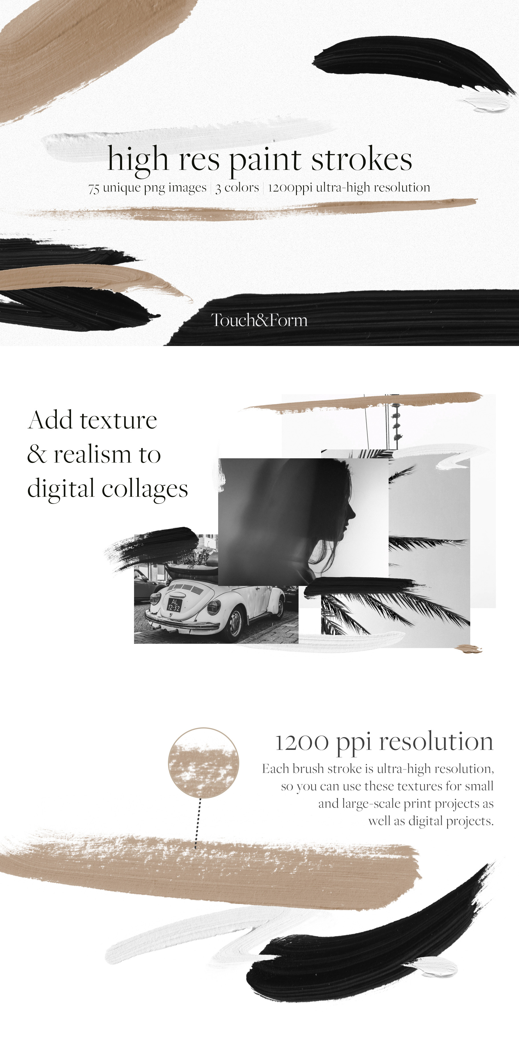 High Resolution Paint Brush Strokes, an Object Graphic by Touch and Form