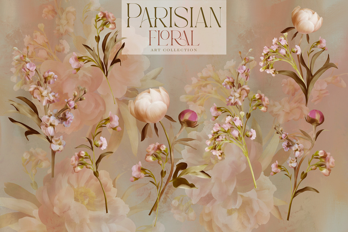 Parisian Floral Art Collection, a Decorative Illustration by Eclectic ...