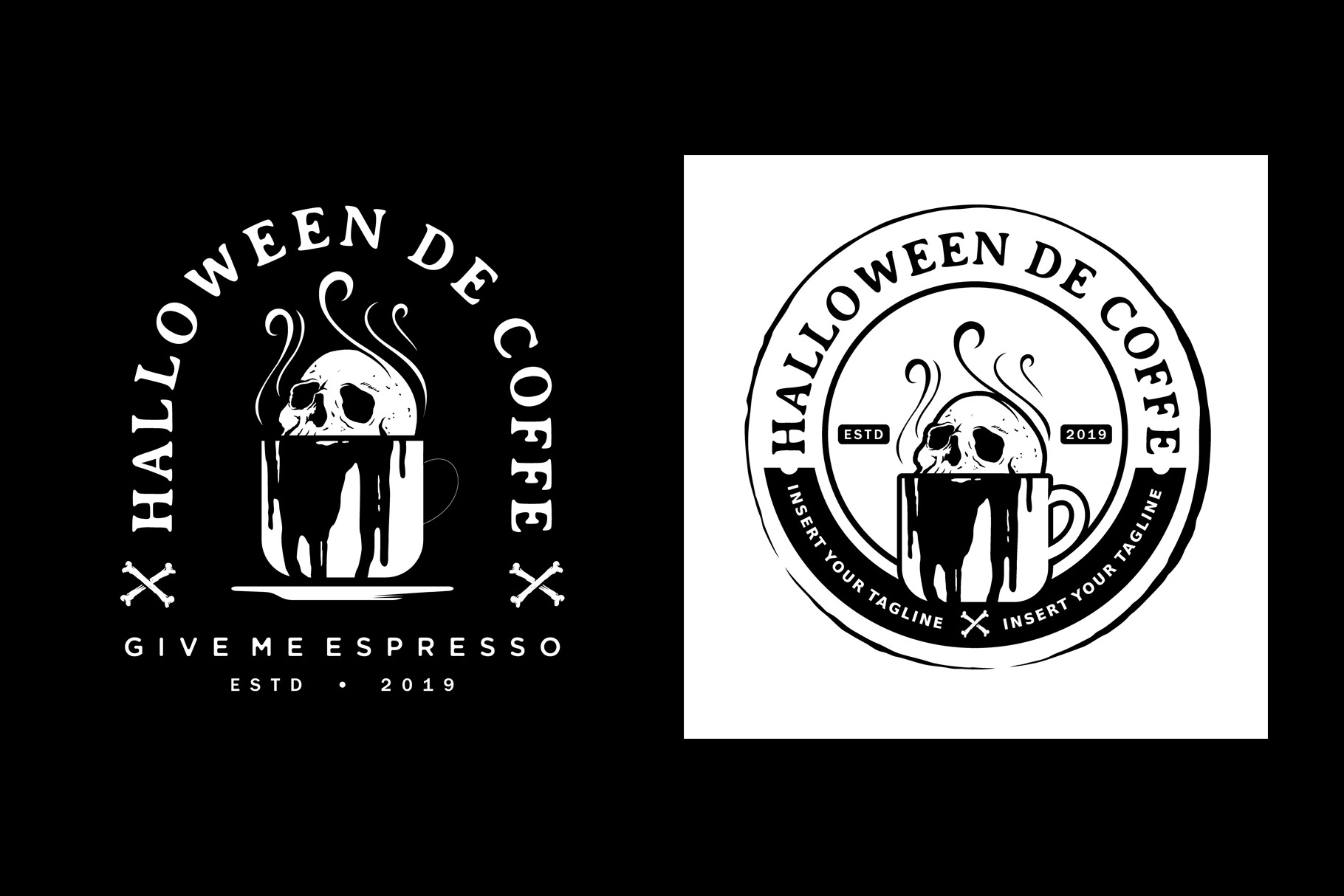 Horror Skull And Cup Logo Design Vec, a Branding & Logo Template by ...