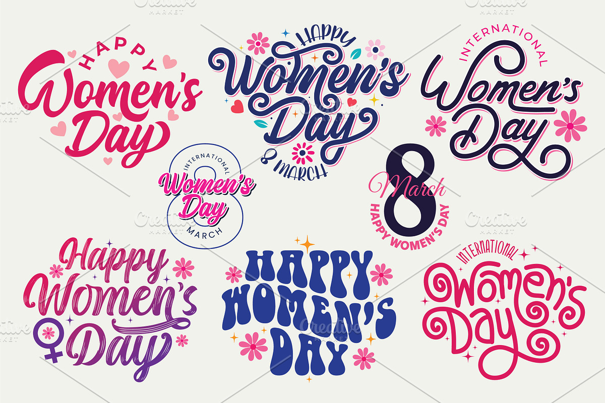 Women's Day Typography design | Creative Market