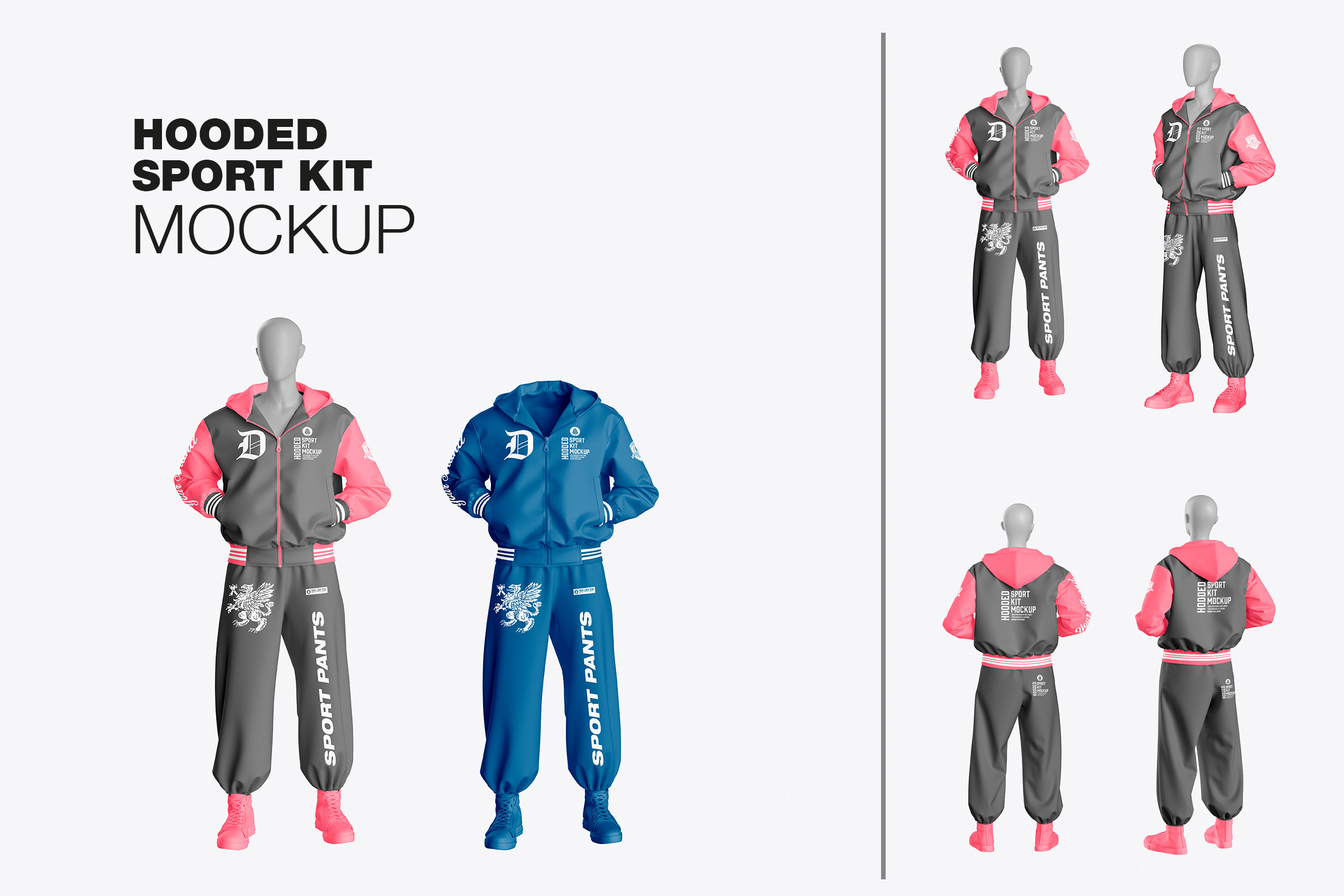 Male Tracksuit Full Body Mockup, a Product Mockup by OneVectorStock