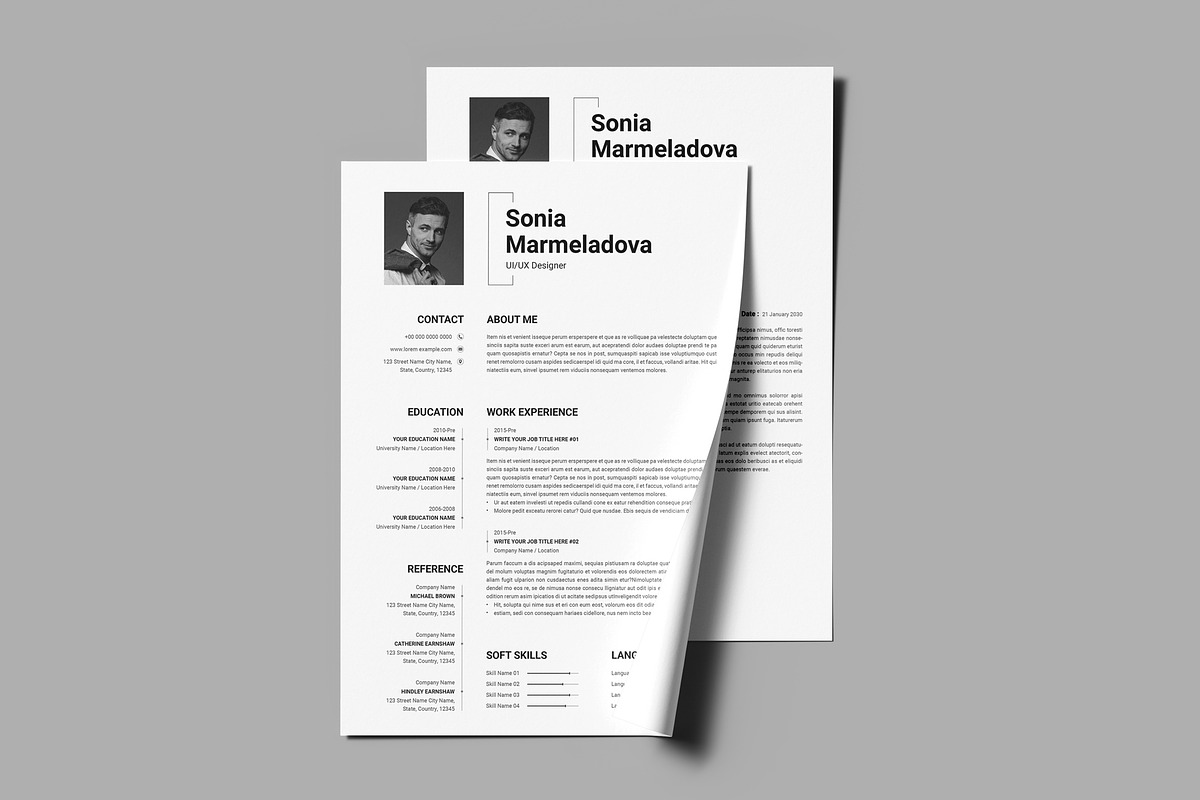 ATS Friendly Resume Templat Indesign, a Resume Template by PixelStudio