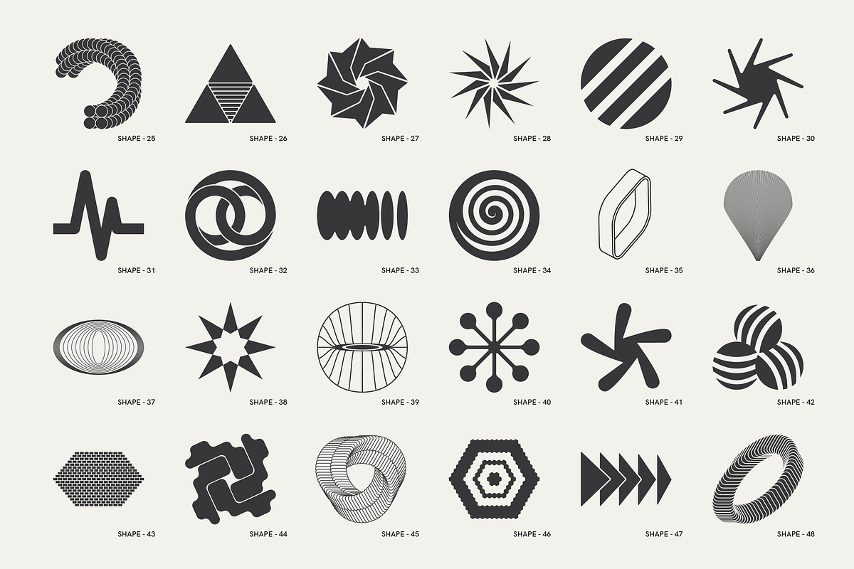 120 Abstract Geometric Shapes. Part1, a Graphic by Vanzyst