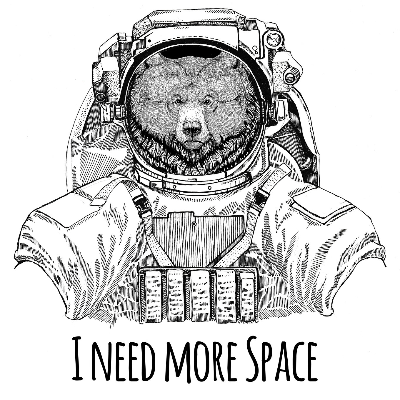 Grizzly bear Big wild bear wearing space suit Wild animal astronaut ...