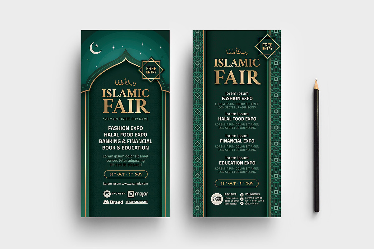 Islamic Flyer Templates, a Flyer Template by BrandPacks | Creative Market