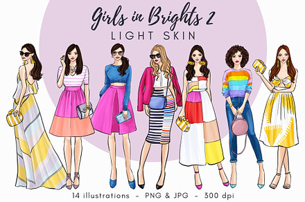 Summer Girls 5 - Light skin | People Illustrations ~ Creative Market