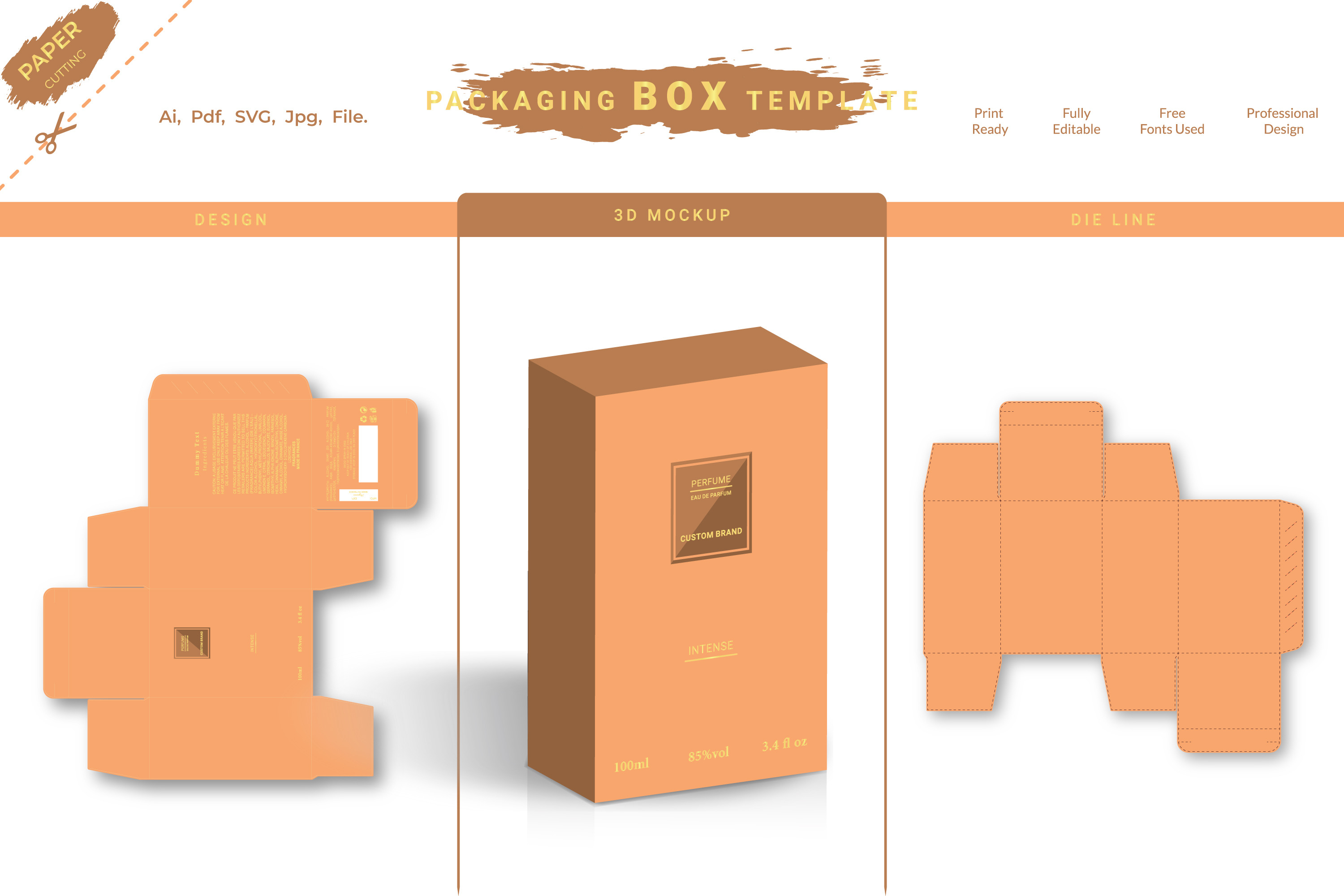 3D Box Packaging Design Template, an Object Graphic by sumonuix ...