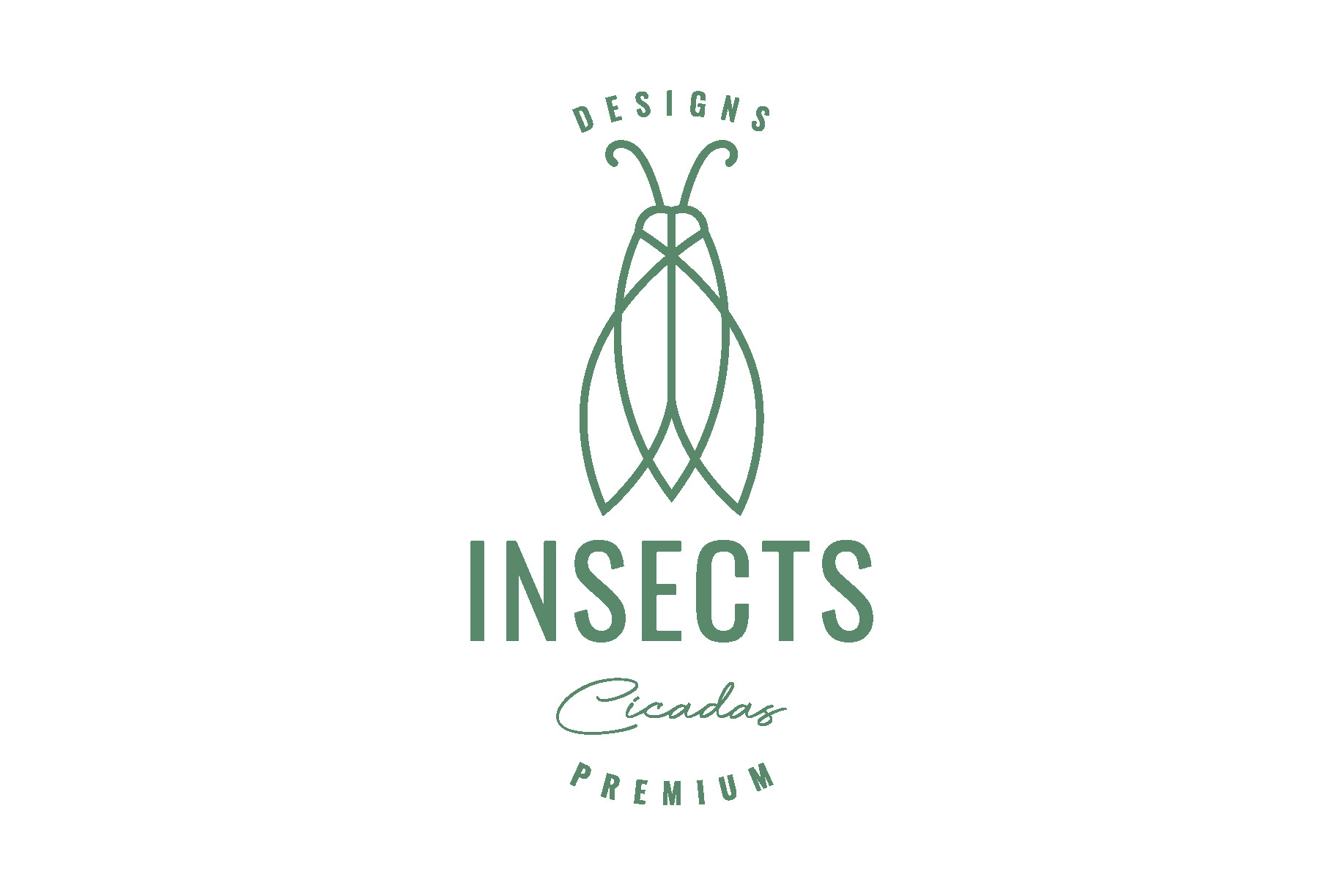 animal insect cicadas singer logo | Creative Market