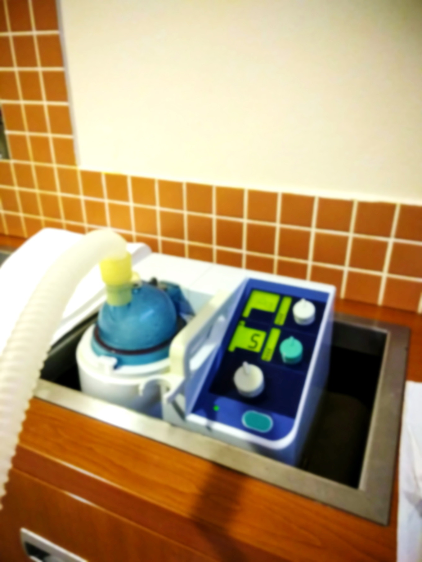 Device for inhalation of mineral water steam containing medical, blur ...