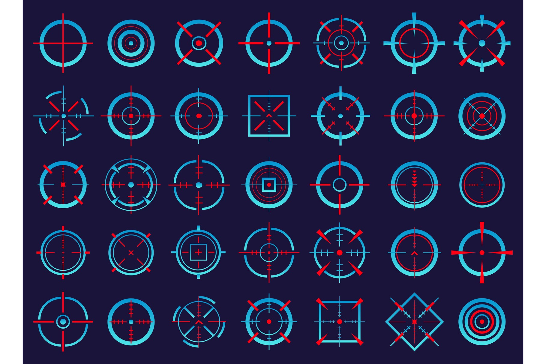Crosshairs, target aim, aiming., an Object Illustration by HAPPY VECTOR ...