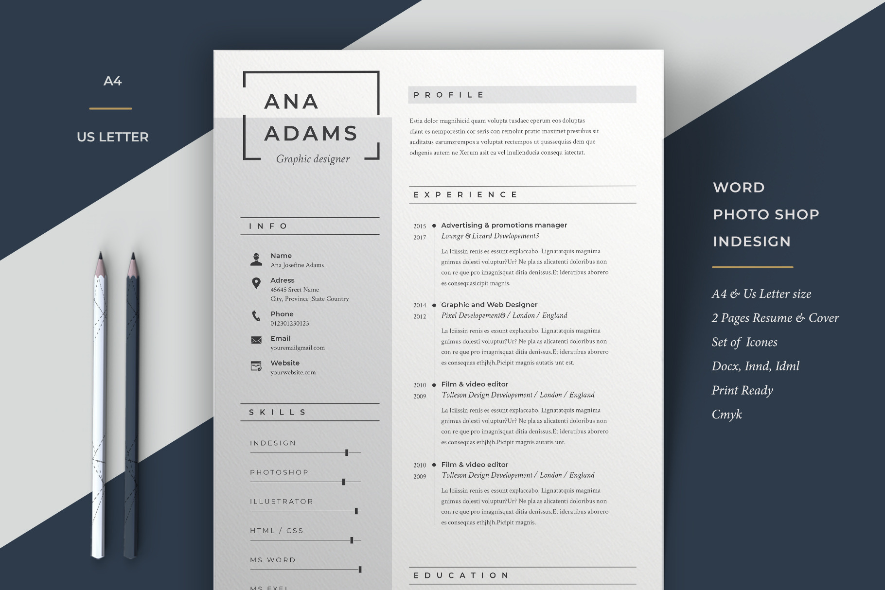 Resume Ana, a Resume Template by Estartshop