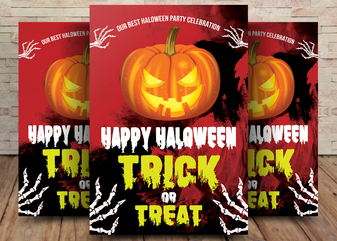 Halloween Trick or Treat Event Flyer | Flyer Templates ~ Creative Market