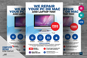 Computer Repair and Service Flyer, a Flyer Template by PSDPixel