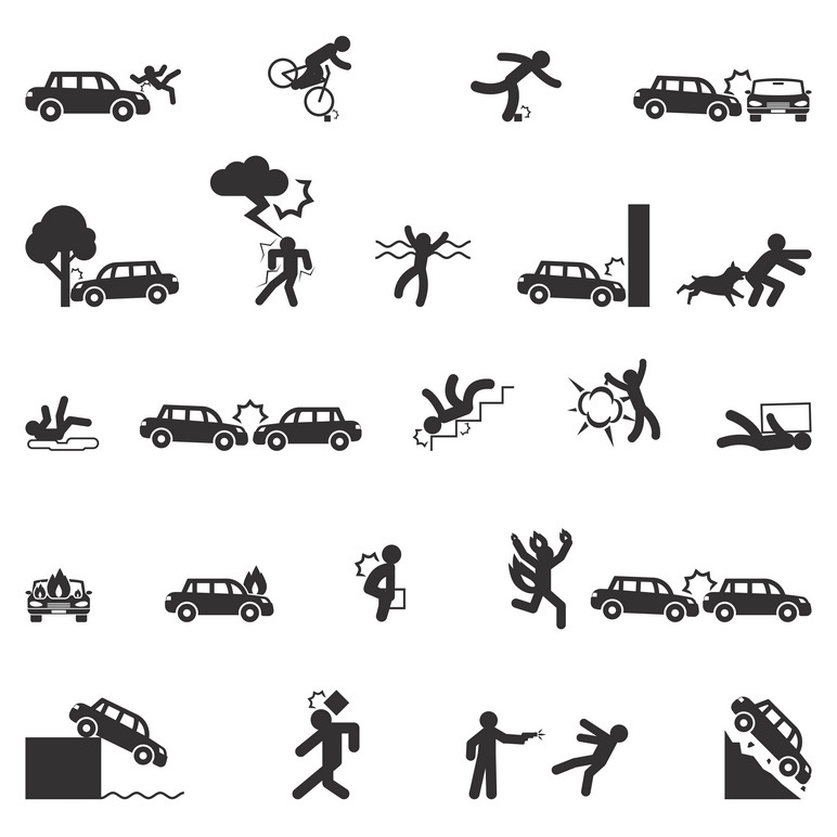 Accident icons vector set, an Icon by Microvector