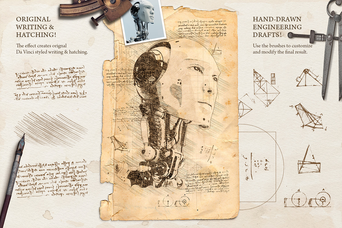 Da Vinci Sketch Photoshop Action