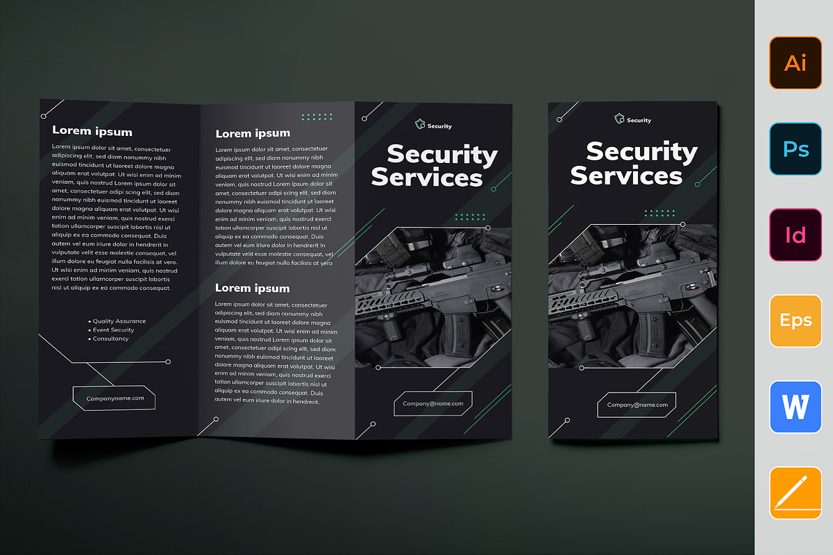 Security Services Brochure Trifold, a Brochure Template by TemplatesNow!