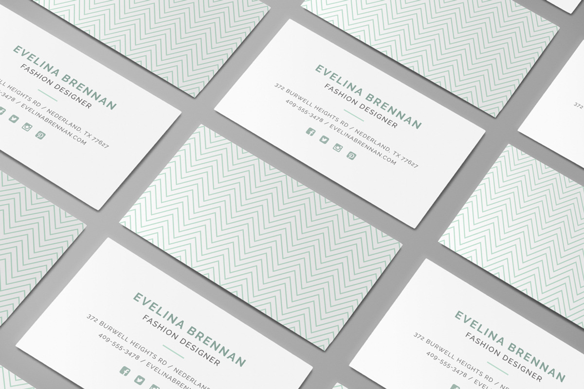 6 Chevron Business Card Templates, a Business Card Template by ...