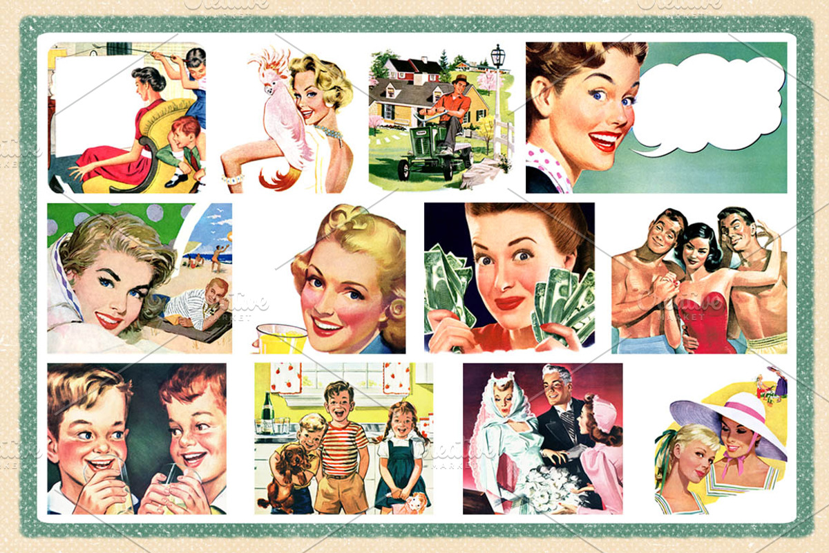 Retro 1950s Illustrations Volume 2, a Person Illustration by Piddix ...