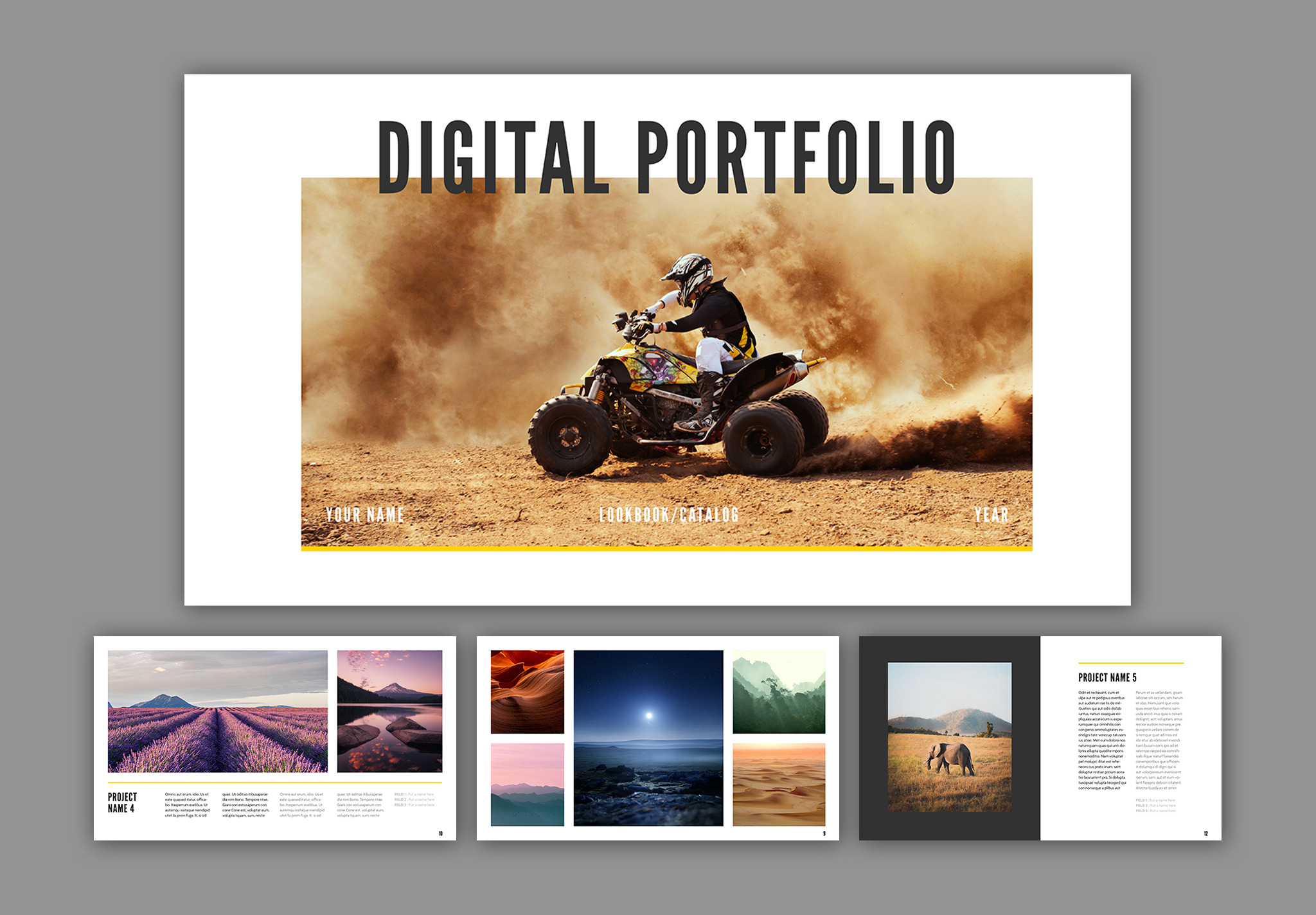 Digital Portfolio Layout, a Presentation Template by tomsarraipodesign