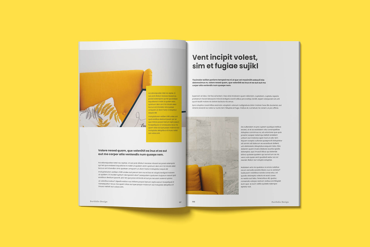 Multipurpose Yellow Portfolio Layout | Creative Market