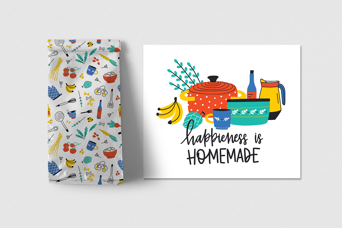 Big home cooking bundle, seamless, a Food Illustration by Good Studio