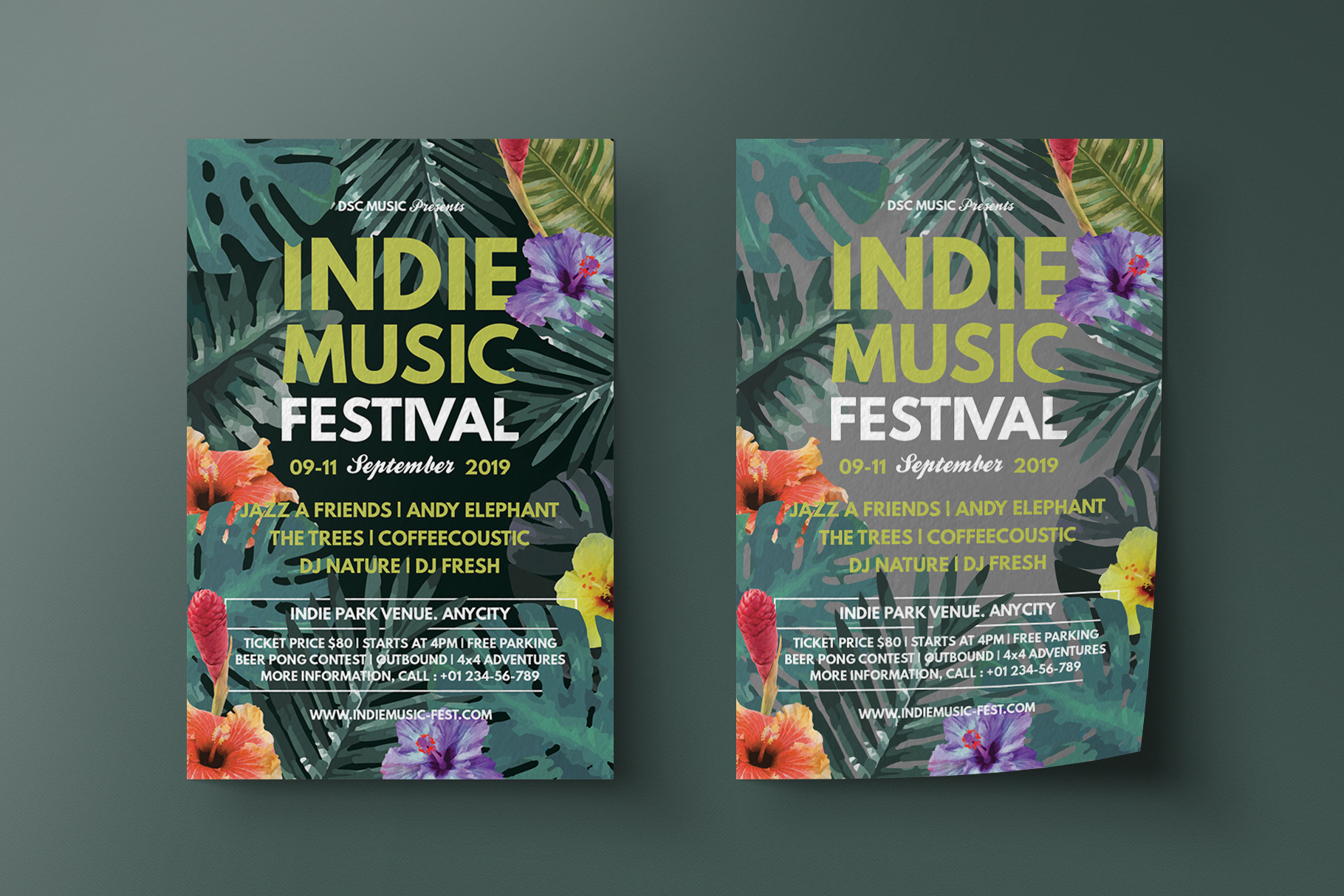Tropical Music Flyer, a Flyer Template by Dordar.Lab