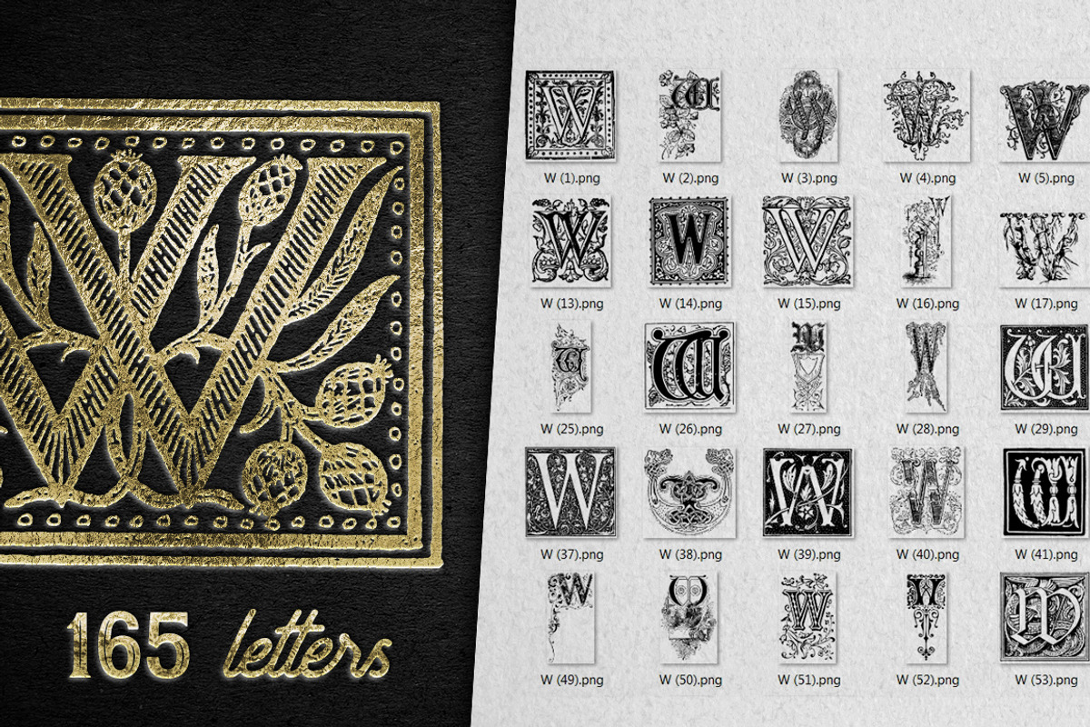 Vintage Letter W Vector And PNG, a Symbol Font by Graphic Spirit