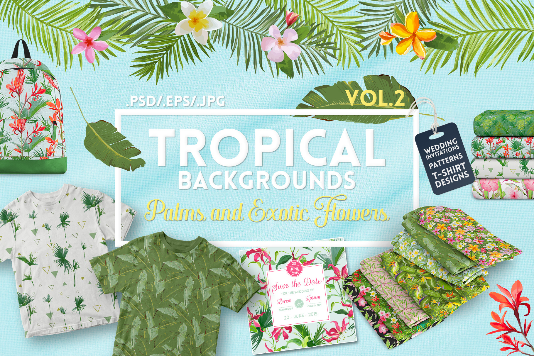 Tropical Design Backgrounds Bundle | Illustrations ~ Creative Market