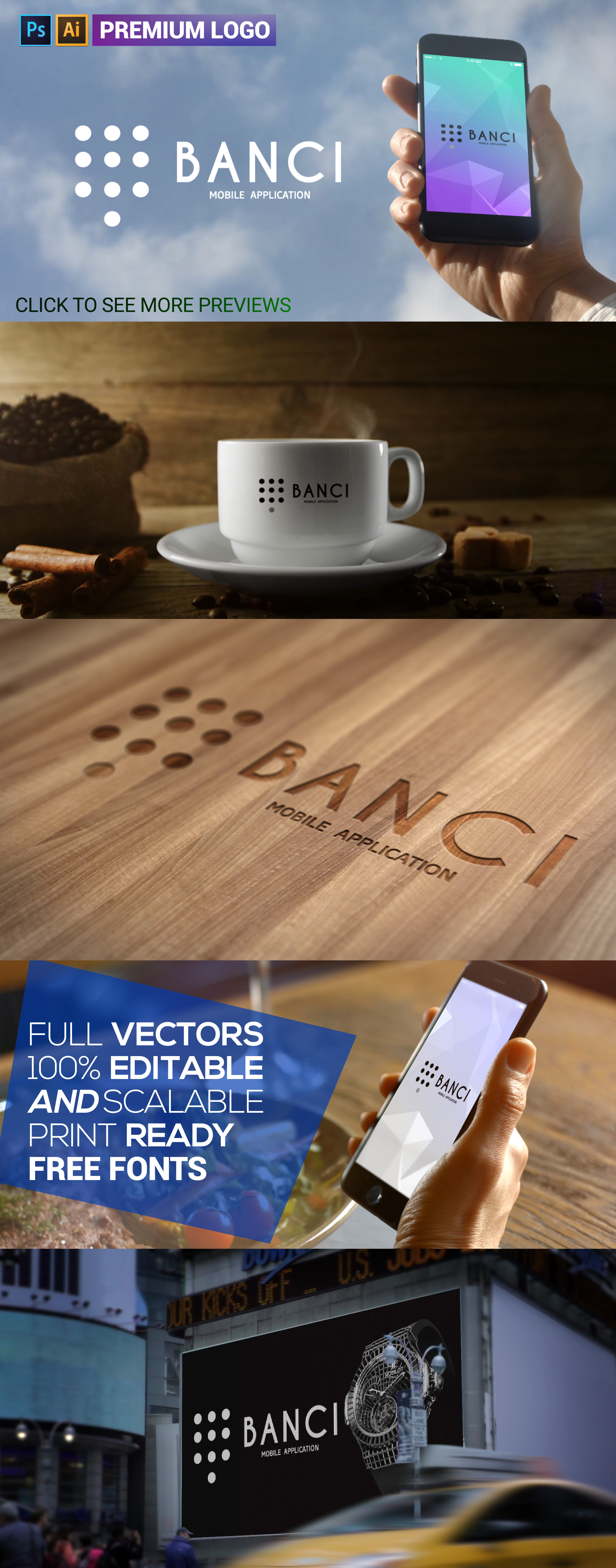 Mobile Application Logos, a Branding & Logo Template by Graphicspixel