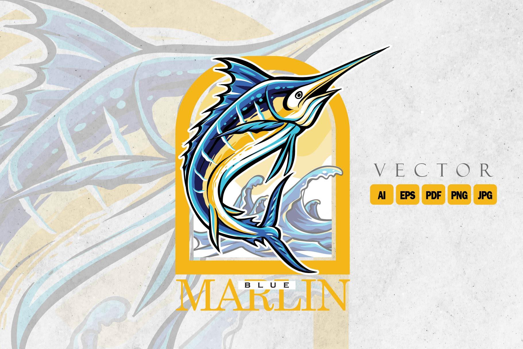 BLUE MARLIN - Vector Illustration | Creative Market