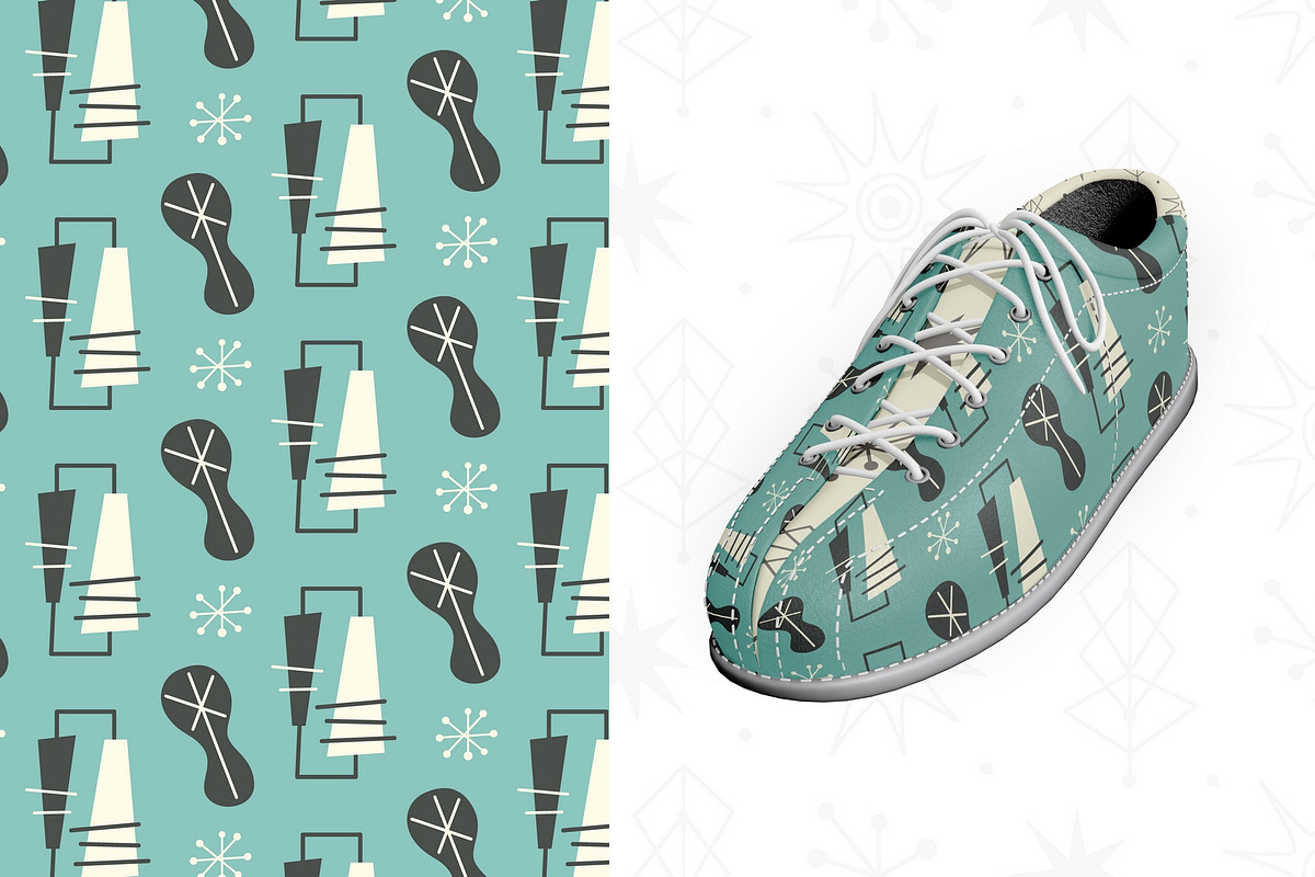 12 Mid Century 1950s Atomic Patterns, a Pattern Graphic by Katrinelly