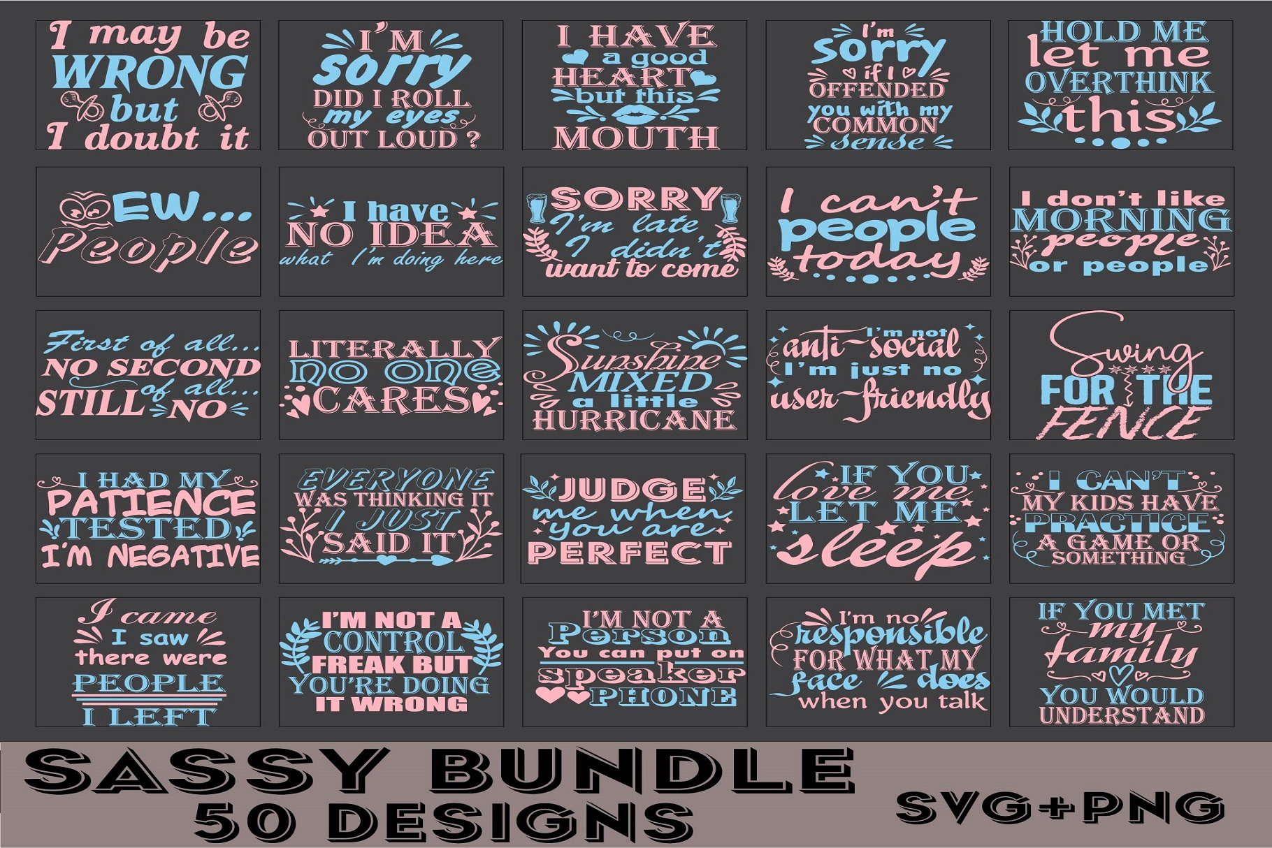Sassy SVG Bundle | Creative Market