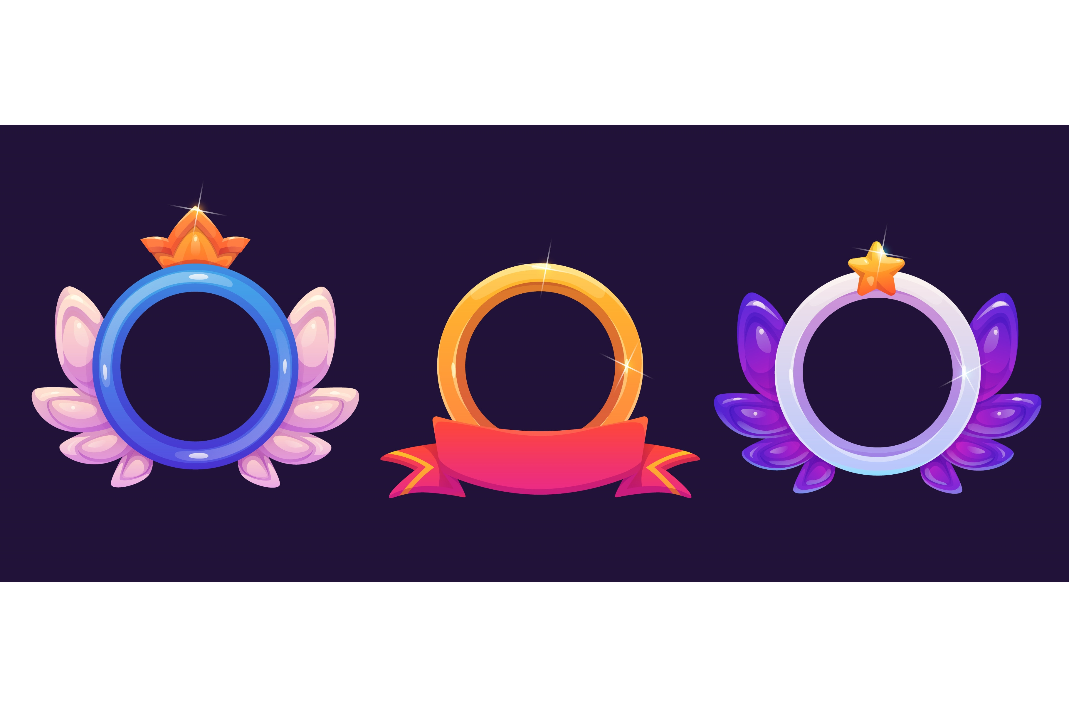Circle badge frame for game ui, an Object Illustration by art PVP - market