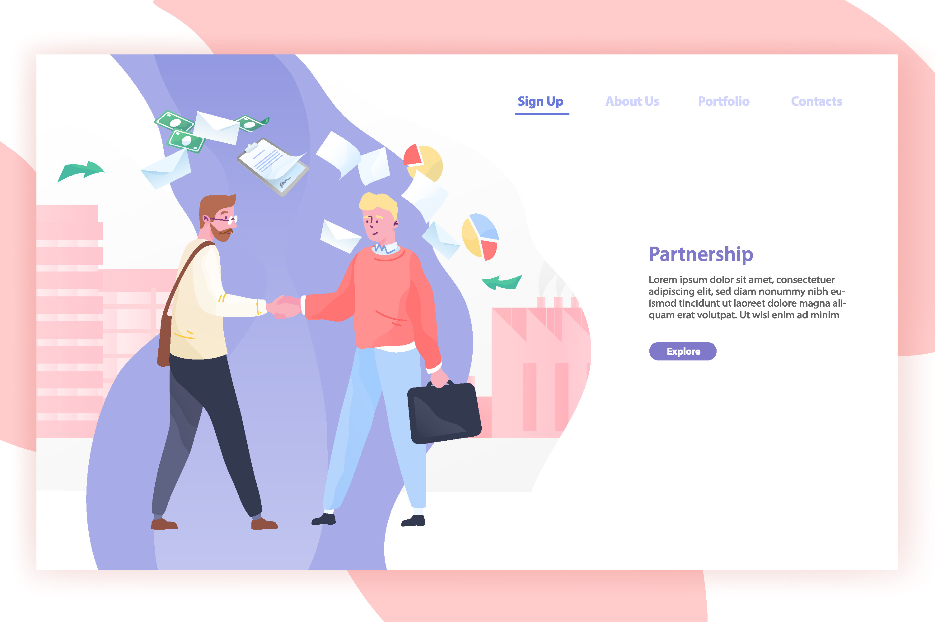 Partnership concept banner, a Person Illustration by Good Studio