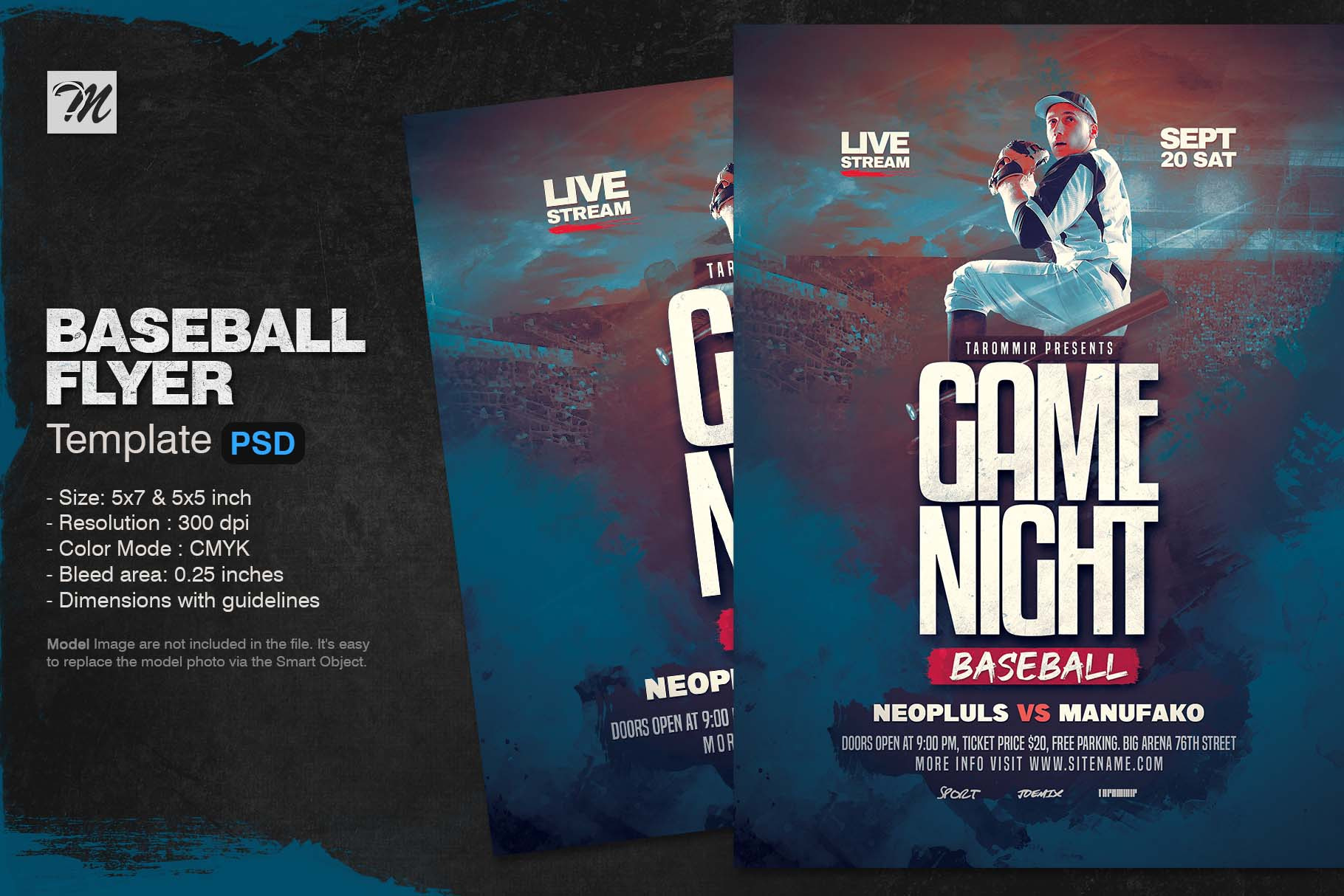 Baseball Game Night Flyer | Creative Market