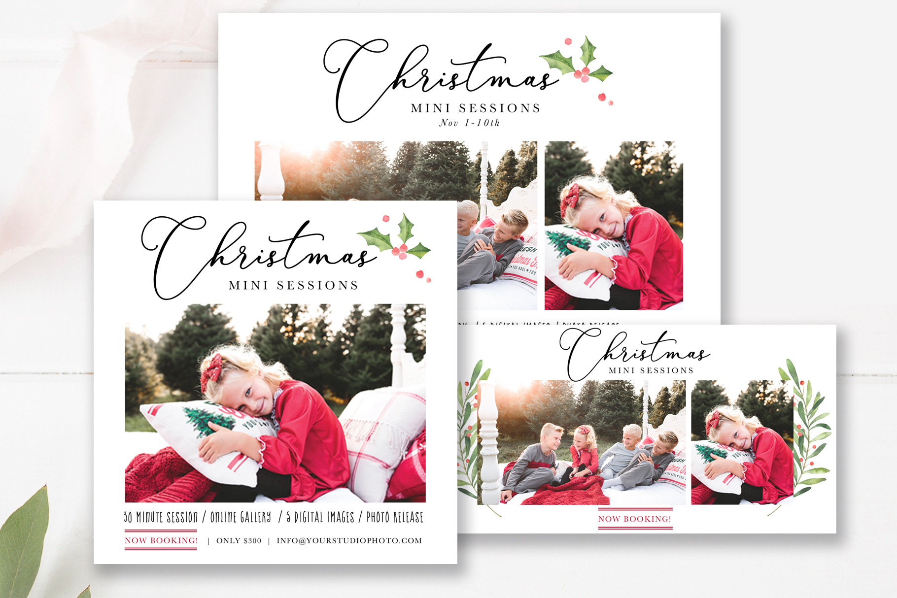 Christmas Mini Session Marketing Set, a Flyer Template by By Stephanie ...