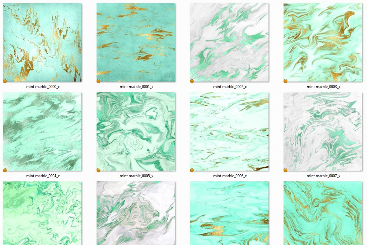 Mint and Gold Marble Textures, a Texture Graphic by Digital Curio