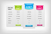 Colorful web pricing table template, a Templates & Theme by Petr Stránský