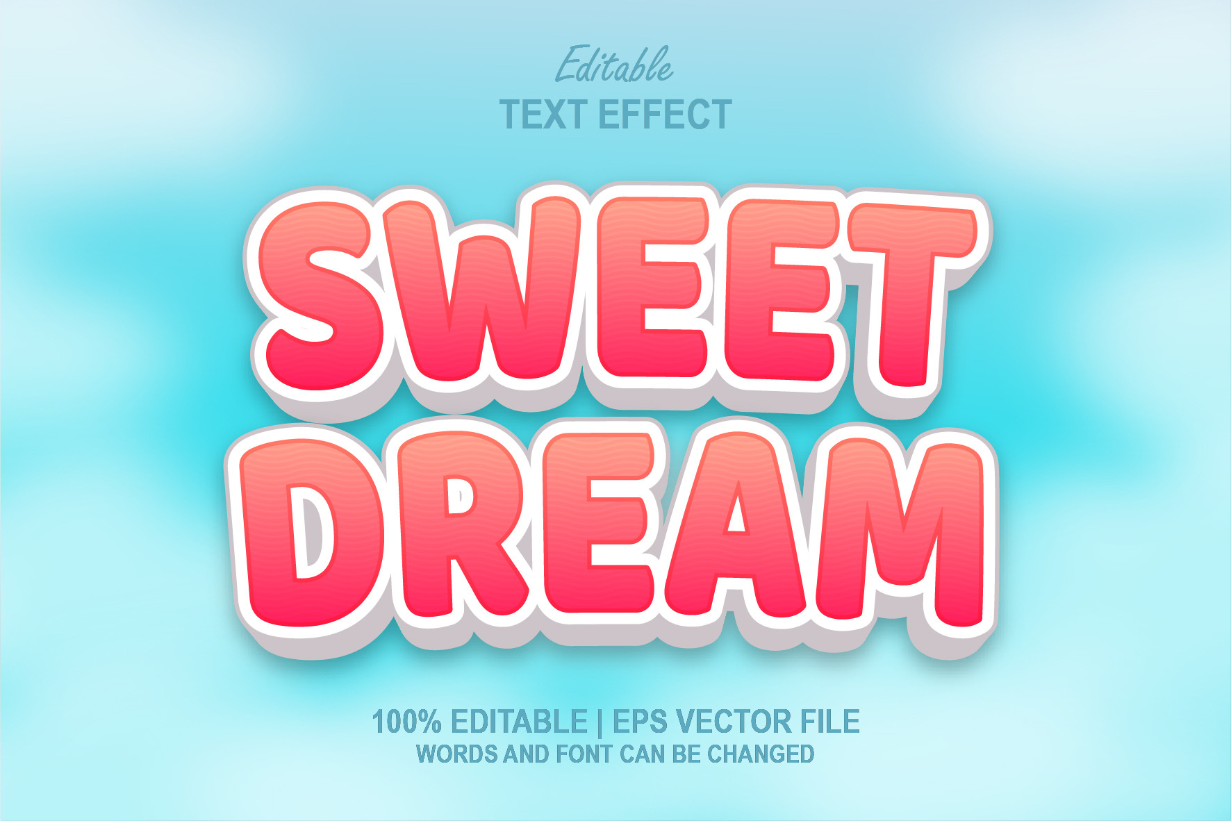 Sweet Dream Text Effect, a Layer Style Add-On by Navy Graphic ...