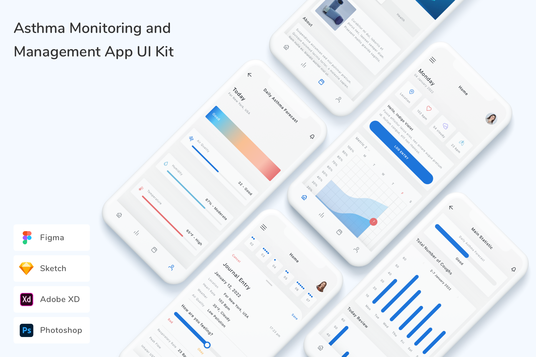 Asthma Monitoring and Management App, an UI Kit Template by Betush